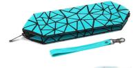 China Foldable Fashion Cosmetic Bags PVC Material Made With Diamond Pattern for sale