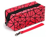 China Foldable Makeup Toiletry Bag , Diamond Pattern PVC Cosmetic Travel Bag for sale