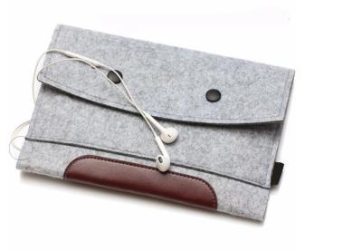 China Felt Material Travel Ticket Wallet Grey / Red / Green Color Optional for sale