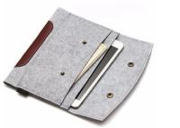 China Felt Material Travel Ticket Wallet Grey / Red / Green Color Optional for sale