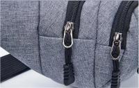 China Durable Stylish Fanny Pack 600D Tone Polyester Made With 3 Zipper Pockets for sale