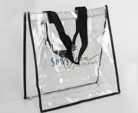 China Clear PVC Promotional Shopping Bags Environmentally Friendly With Long Handle for sale