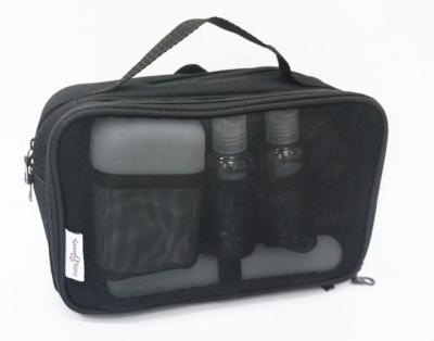 China Black Mesh Makeup Bag / Toiletry Bag / Cosmetic Bags Reusable For Men for sale