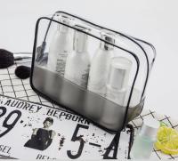China Custom Promotional Toiletry Bag , Waterproof PVC Plastic Clear Travel Toiletry Bag for sale