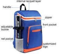 China Multifunction Leisure Backpacks , Badminton Racket Bag With Shoe Compartment for sale