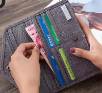 China Nylon Material Credit Card Organizer Wallet / Card And Money Holder With Snap Button for sale