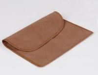 China Minimalist Brown Velvet Pouch Wallet Envelope Type With Custom Printed Logo for sale