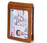 China Minimalist Stylish Leather Wallet / Money Clip Wallet With Front Pocket for sale