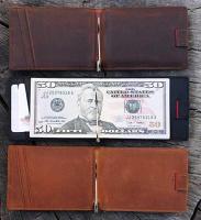 China Minimalist Stylish Leather Wallet / Money Clip Wallet With Front Pocket for sale