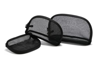 China Personalized Fashion Cosmetic Bag , Minimalist Black Mesh Makeup Bag for sale