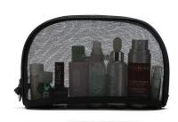 China Personalized Fashion Cosmetic Bag , Minimalist Black Mesh Makeup Bag for sale