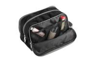 China Premium Jacquard Polyester Fashion Cosmetic Bag With 3 Zip Pockets for sale
