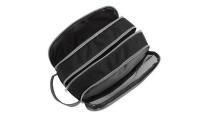 China Premium Jacquard Polyester Fashion Cosmetic Bag With 3 Zip Pockets for sale