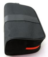 China Black 600D Polyester Makeup Toiletry Bag With Webbing Handle And 190T Lining for sale