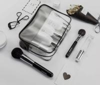 China Clear PVC Plastic Material Waterproof Cosmetic Bag Zipper Closure Type for sale