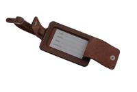 China Cow Split Leather Promotional Luggage Tags With Customized Design for sale