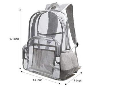 China Waterproof Transparent PVC Ladies Travel Backpack With Multiple Compartments for sale