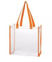 China Transparent PVC Promotional Shopping Bags With Long Webbing Shoulder Strap for sale