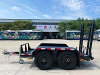 China Heavy Duty Tandem Trailer Black Road Roller Trailer 3000kg Load Capacity for Construction Equipment Transport for sale