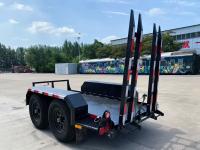 China Heavy Duty Tandem Trailer Black Road Roller Trailer 3000kg Load Capacity for Construction Equipment Transport for sale