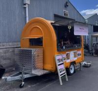 China White Yellow Mobile Food Trailer 3.5m-5.0m Models with Custom Cooking Stations & Temperature Control for sale