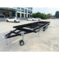 China Three-Axis Container House Trailer 4500kg ATM with 7200mm Internal Size and Electric Drum Brakes for sale