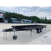 China 20FT Double Axis Tiny House Trailer 4500kg ATM Capacity with 55mm Solid Axle and Electric Brakes for sale