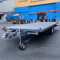 China ATM 4000 kg Flat Tray Container House Trailer - 20ft x 7ft with 10-Inch Electric Brakes and Customizable Options for sale