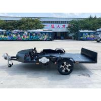 China Lift Type Motorcycle Trailer 4300mm x 2250mm with Hydraulic System and Hot Dip Galvanized Black Finish for sale