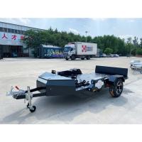 China Lift Type Motorcycle Trailer 4300mm x 2250mm with Hydraulic System and Hot Dip Galvanized Black Finish for sale