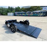 China Lift Type Motorcycle Trailer 4300mm x 2250mm with Hydraulic System and Hot Dip Galvanized Black Finish for sale