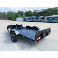 China Lift Type Motorcycle Trailer 4300mm x 2250mm with Hydraulic System and Hot Dip Galvanized Black Finish for sale