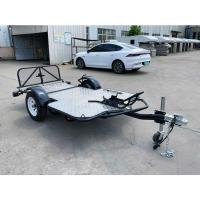 China Single Axle Hydraulic Motorcycle Trailer 500KG Load Capacity 11.0FT x 5.0FT Platform with 155R12LT Tires for sale