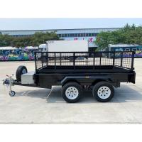 China Black 2 Axle Hydraulic Dump Trailer 3500kg ATM with 60mm 6-Leaf Springs and 1800mm RHS Drawbar for sale