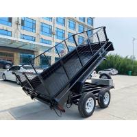 China Black 2 Axle Hydraulic Dump Trailer 3500kg ATM with 60mm 6-Leaf Springs and 1800mm RHS Drawbar for sale