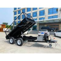 China Black 2 Axle Hydraulic Dump Trailer 3500kg ATM with 60mm 6-Leaf Springs and 1800mm RHS Drawbar for sale