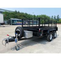 China Black 2 Axle Hydraulic Dump Trailer 3500kg ATM with 60mm 6-Leaf Springs and 1800mm RHS Drawbar for sale
