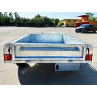 China 6x4 Single Axle Box Tilt Trailer 750kg ATM with Hot-Dip Galvanized Construction and 1830x1220mm Cargo Area for sale