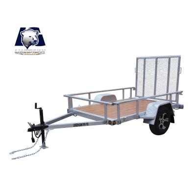 China Wooden Board Utility Cargo Trailer 1500KG ATM Hot-Dip Galvanized Steel Construction with Foldable Platform for sale