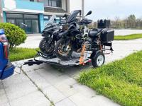 China Custom Hydraulic Motorcycle Trailer with 700KG Load Capacity and Double Hydraulic System for Heavy Motorcycle Transport for sale