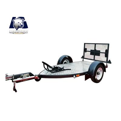China Galvanized Single Motorcycle Trailer with [X] Ton Capacity - Hydraulic Lift & Corrosion Resistant Steel Frame for sale