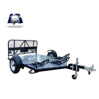 China Custom Double Motorcycle Trailer with Hydraulic Lift System and [X] Ton Load Capacity - Corrosion Resistant Steel Construction for sale