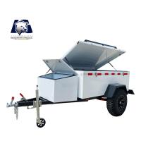 China White Outdoor Camping Trailer with 2 Insulated Storage Compartments for Tools and Camping Equipment for sale