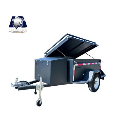 China Black Single Axle Camping Trailer with 2 Insulated Storage Compartments for Outdoor Equipment for sale