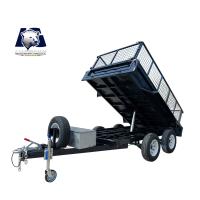 China Black 2 Axle Hydraulic Dump Trailer 3500kg ATM with 60mm 6-Leaf Springs and 1800mm RHS Drawbar for sale