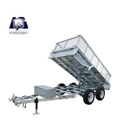 China 12x5 Hydraulic Tipper Galvanised Box Trailer 4000kg ATM with 60mm Solid Axles and 12-inch Electric Brakes for sale