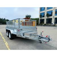 China 10x5 Tandem Axle Hydraulic Tipper Galvanized Box Trailer 3000kg ATM with 185R15LT Tires for sale