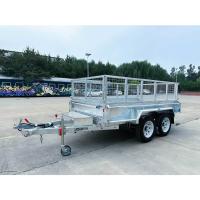 China 10x5 Tandem Axle Hydraulic Tipper Galvanized Box Trailer 3000kg ATM with 185R15LT Tires for sale