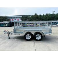 China 10x5 Tandem Axle Hydraulic Tipper Galvanized Box Trailer 3000kg ATM with 185R15LT Tires for sale