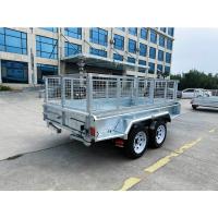 China 10x5 Tandem Axle Hydraulic Tipper Galvanized Box Trailer 3000kg ATM with 185R15LT Tires for sale